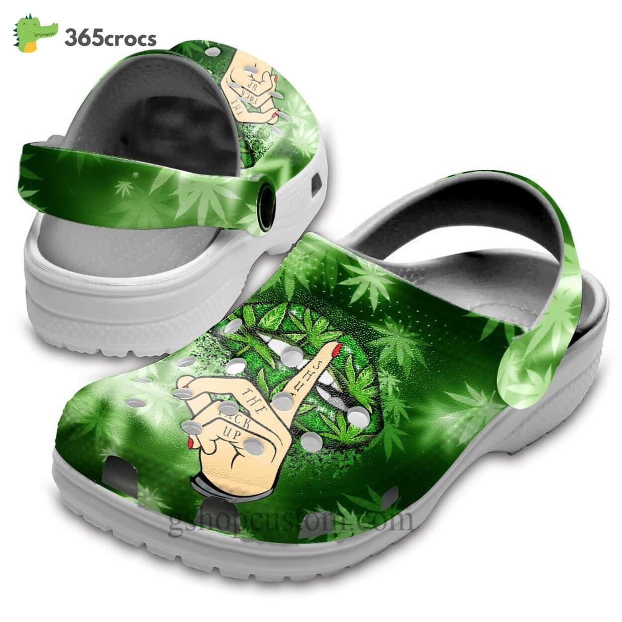 Weed Lip Funy Croc Shoes Funny Lipstick Weed Shut Up clogs Hippie ...